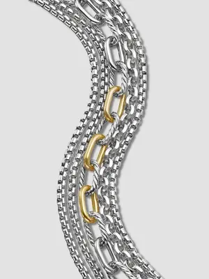 David Yurman Row Chain Bracelet With 18k Yellow Gold