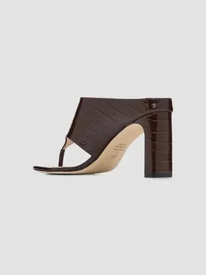 STUART WEITZMAN Babette 85mm Croc-embossed Leather Sandals