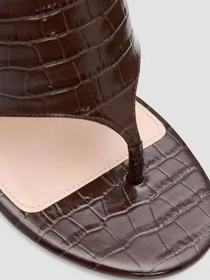 STUART WEITZMAN Babette 85mm Croc-embossed Leather Sandals
