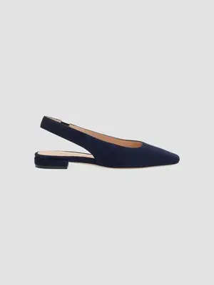 STUART WEITZMAN Stassi Suede Slingback Flats - Nice Blue
