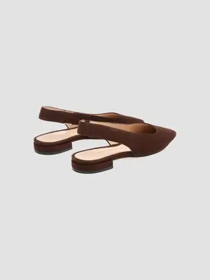 STUART WEITZMAN Stassi Suede Slingback Flats - Walnut
