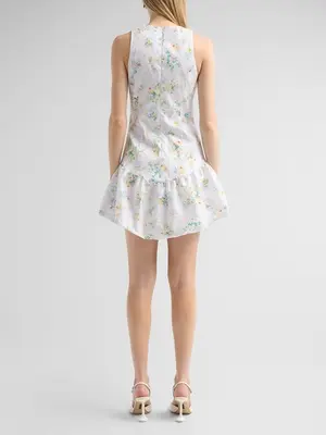 KIKA VARGAS Birgit Meadow Taffeta Mini Dress - Pastel