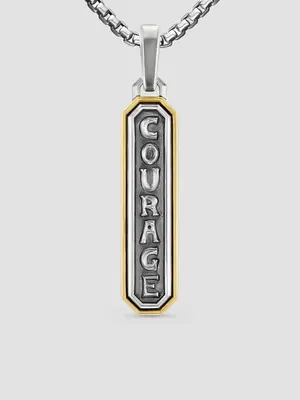 David Yurman Courage Amulet In Sterling With 14k Yellow Gold, 35mm