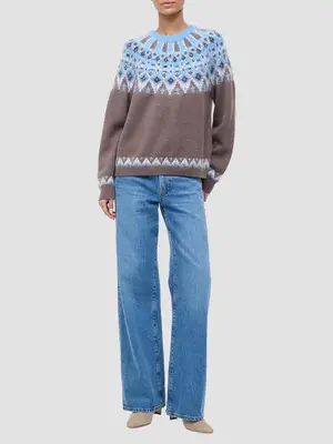 Staud Zane Fair Isle-style Wool-blend Sweater