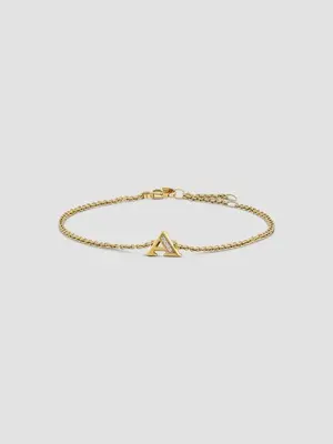 David Yurman Petite Pavé Initial Chain Bracelet In 18k Yellow Gold Initial A