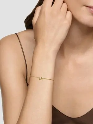 David Yurman Petite Pavé Initial Chain Bracelet In 18k Yellow Gold - Initial B