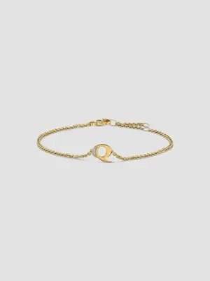 David Yurman Petite Pavé Initial Chain Bracelet In 18k Yellow Gold Initial Q