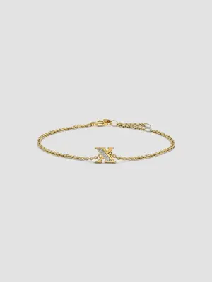 David Yurman Petite Pavé Initial Chain Bracelet In 18k Yellow Gold Initial X