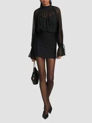 Staud Roux Embellished Chiffon Top
