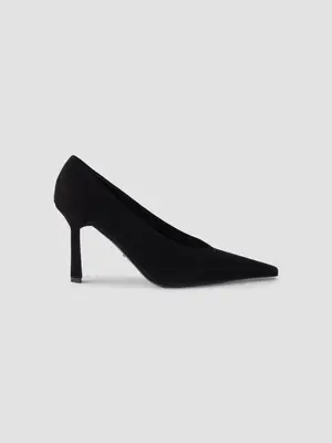 Prada Suede Pointy Toe Pumps - Black