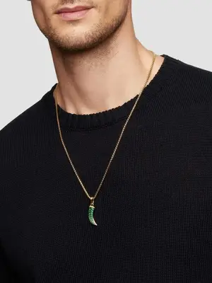 David Yurman Roman Claw Amulet In 18k Yellow Gold - Emerald