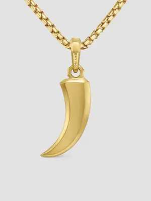 David Yurman Roman Claw Amulet In 18k Yellow Gold - Emerald