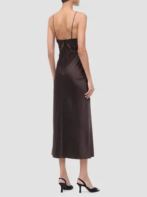 Staud Terra Heart Silk Slip Dress