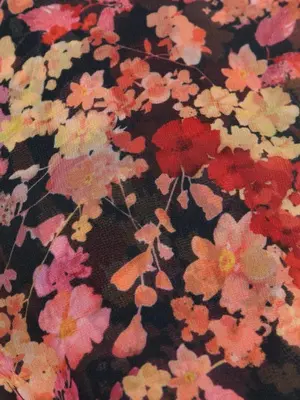 KIKA VARGAS Hitomi Floral Chiffon Linen Top