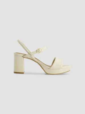 Bernardo Canto Platform Heeled Sandals Eggshell
