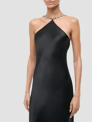 Staud Cadence Chain-strap Satin Maxi Dress
