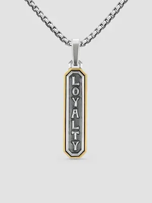 David Yurman Loyalty Amulet In Sterling With 14k Yellow Gold, 35mm - Silver