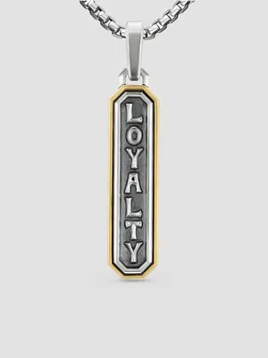 David Yurman Loyalty Amulet In Sterling With 14k Yellow Gold, 35mm