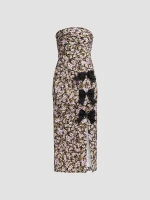 KIKA VARGAS Violetta Floral Bandeau Sheath Dress - Green