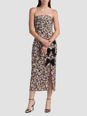 KIKA VARGAS Violetta Floral Bandeau Sheath Dress