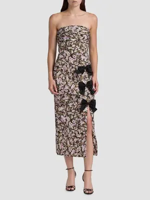 KIKA VARGAS Violetta Floral Bandeau Sheath Dress