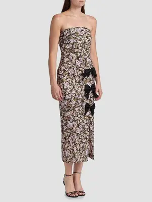 KIKA VARGAS Violetta Floral Bandeau Sheath Dress