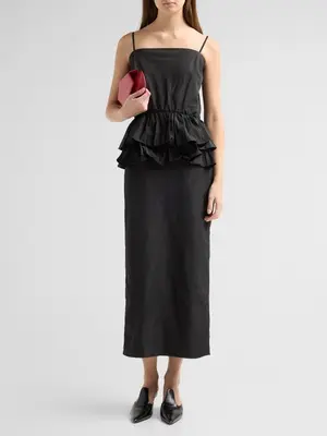 KIKA VARGAS Alanna Flounce Midi Dress