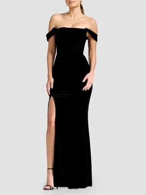 Dress The Population Melania Off-the-shoulder Gown