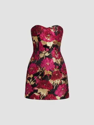 Dress The Population Juna Brocade Strapless Mini Dress