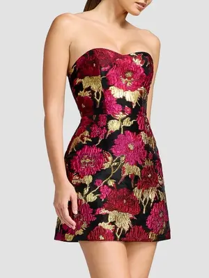 Dress The Population Juna Brocade Strapless Mini Dress