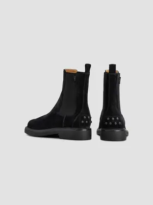 TOD'S Gomma Suede Ankle Chelsea Boots