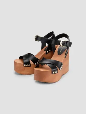 STUART WEITZMAN Kate 135mm Studded Leather Clogs - Black
