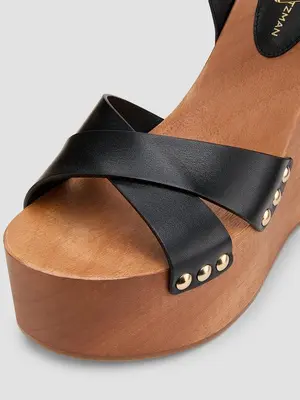 STUART WEITZMAN Kate 135mm Studded Leather Clogs - Black