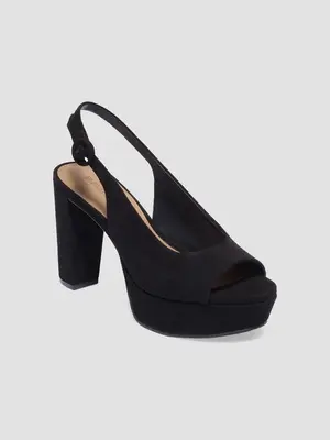Bernardo Vega Peep Toe Platform Pumps - Black