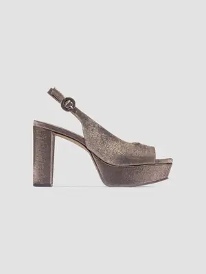Bernardo Vega Peep Toe Platform Pumps - Coffee