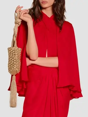 Johanna Ortiz Micaela Cape Town Silk Capelet Maxi Dress