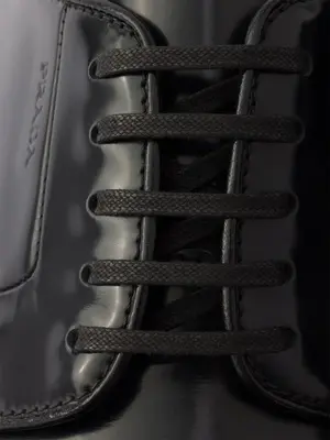Prada Chocolate Brushed Leather Derby Shoes