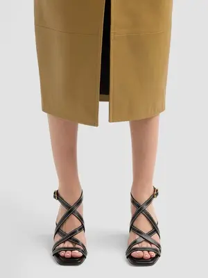STUART WEITZMAN Park Block 85mm Leather Strappy Sandals