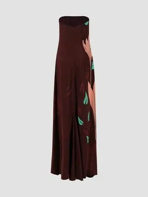 Johanna Ortiz Petals Sequined Silk Maxi Dress