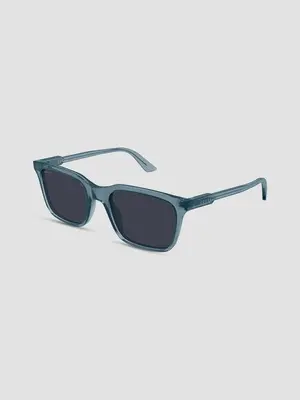 Gucci Light Acetate 53mm Rectangular Sunglasses Blue