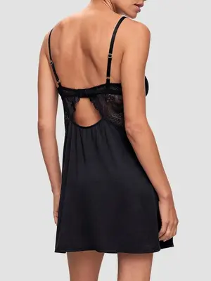 Eberjey Satin & Lace Cut-out Back Chemise