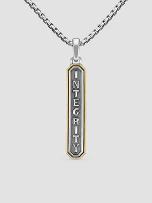 David Yurman Integrity Amulet In Sterling With 14k Yellow Gold, 43mm