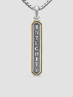 David Yurman Integrity Amulet In Sterling With 14k Yellow Gold, 43mm