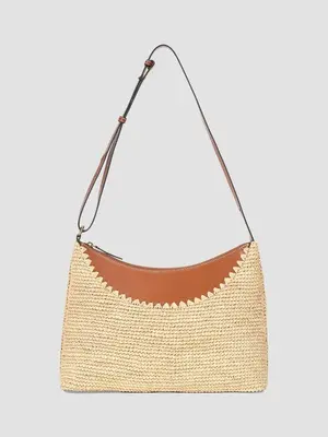Staud Rowey Raffia Shoulder Bag