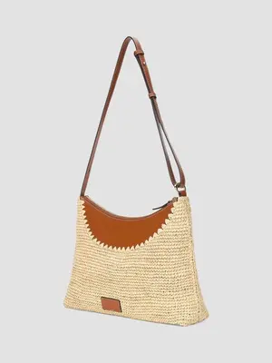Staud Rowey Raffia Shoulder Bag