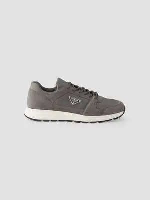 Prada Prax Suede And Re-nylon Sneakers - Grey