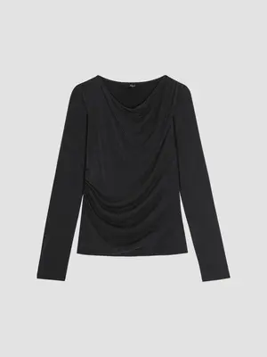 Rails Issel Draped Long-sleeve Top - Ash