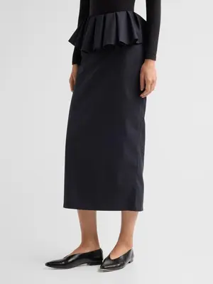 KIKA VARGAS Zhao Peplum Pencil Midi-skirt