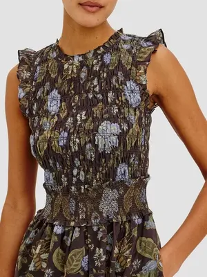 Rails Vivier Floral Smocked Midi Dress
