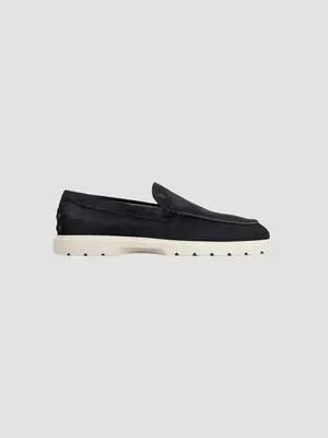 TOD'S Pantofola Ibrido Suede Loafers Blue